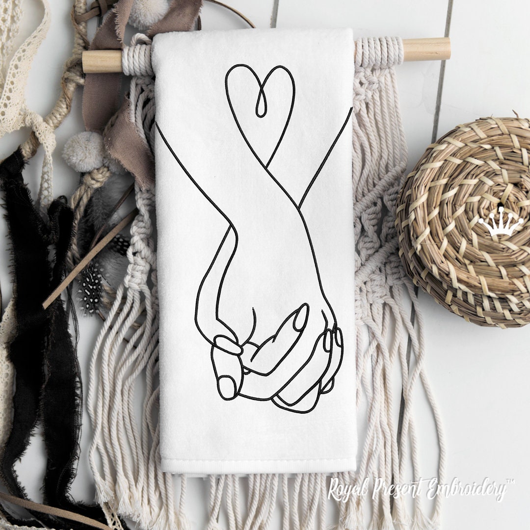 Lovers Holding Hands Machine Embroidery Design - 6 Sizes - Etsy