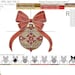 Baroque-inspired Bauble With Red Bow Machine Embroidery Design - 4 ...