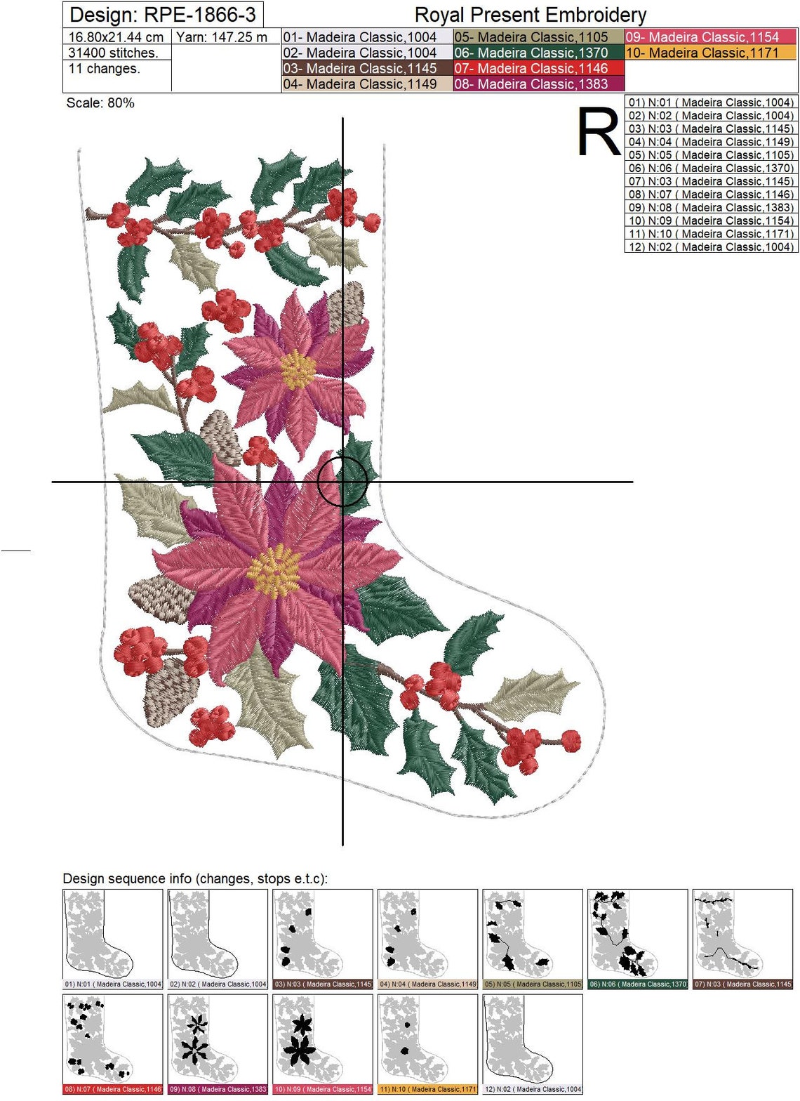 ITH Christmas Stocking Machine Embroidery Design 4 Sizes - Etsy