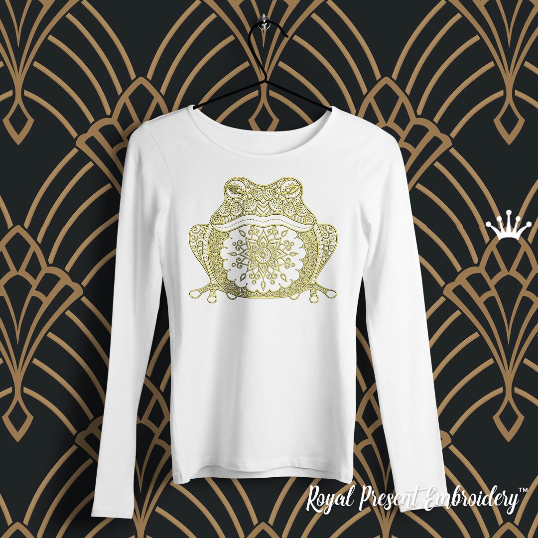 Ornamental Frog Machine Embroidery Design - 5 Sizes - Etsy