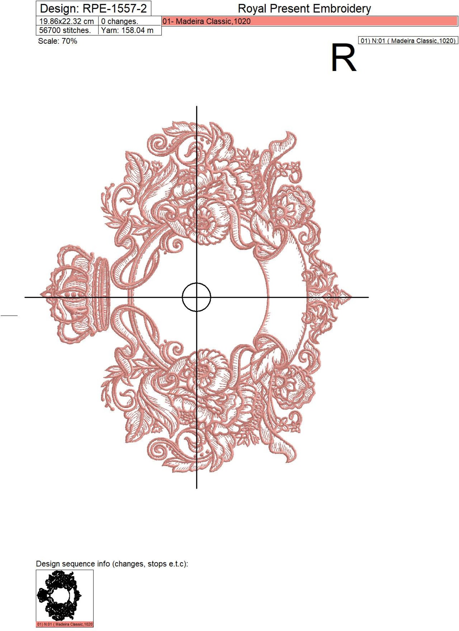 Luxury Baroque Frame Machine Embroidery Design - 2 Sizes - Etsy