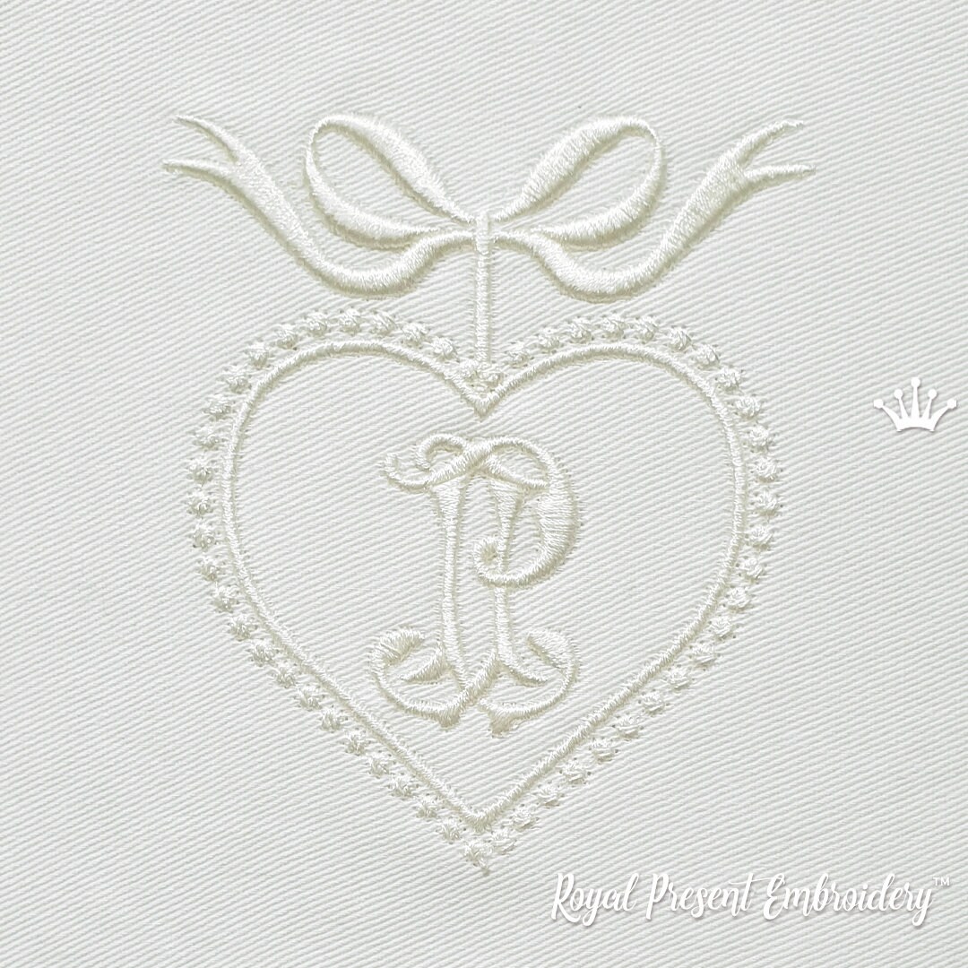 Heart Frame With 3D Bow Machine Embroidery Design - Etsy