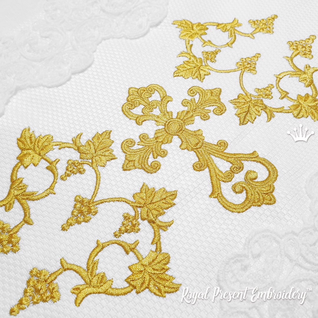 Cross With Grapes Set of Machine Embroidery Designs - 3 Sizes - Etsy