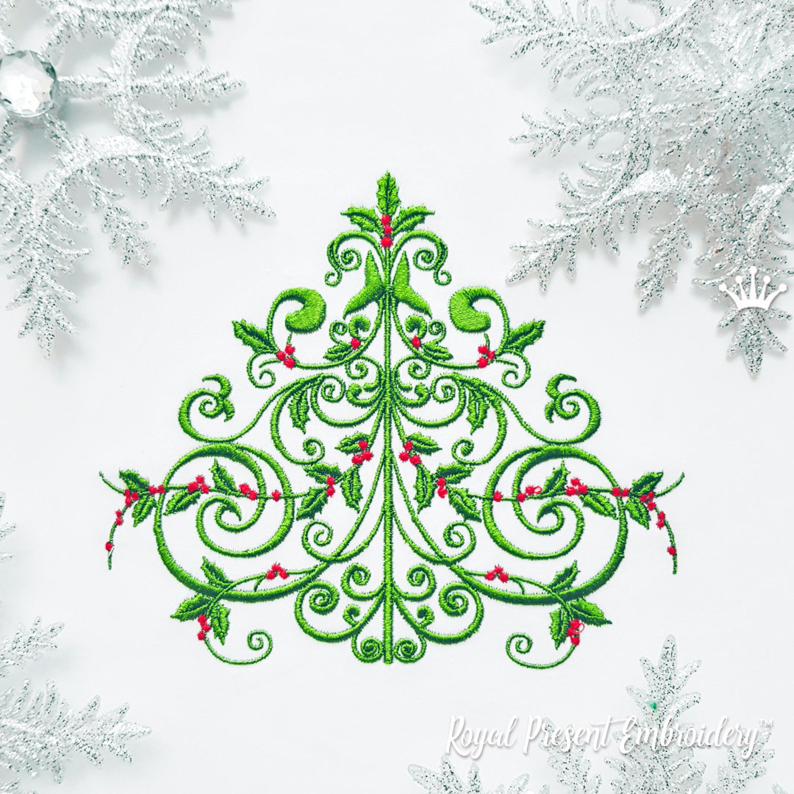 Beautiful Christmas Tree Machine Embroidery Design 6 Sizes - Etsy