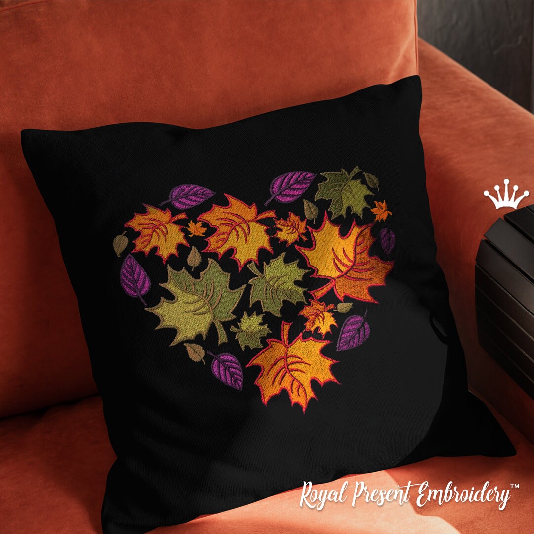 Machine Embroidery Design Autumn Heart - 4 Sizes - Etsy