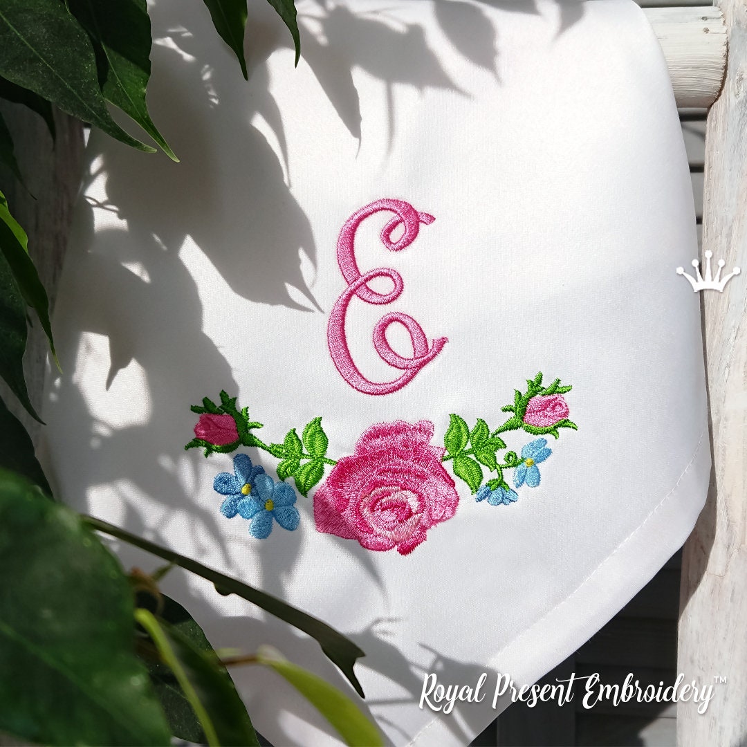 Machine Embroidery Design Garland of Pink Roses - 3 Sizes - Etsy