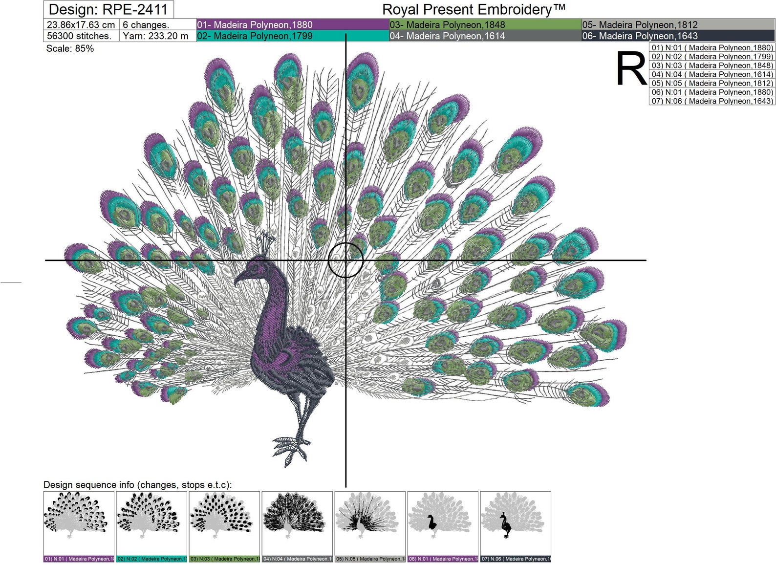 Peacock for Mega Hoop Machine Embroidery Design - 2 Sizes - Etsy