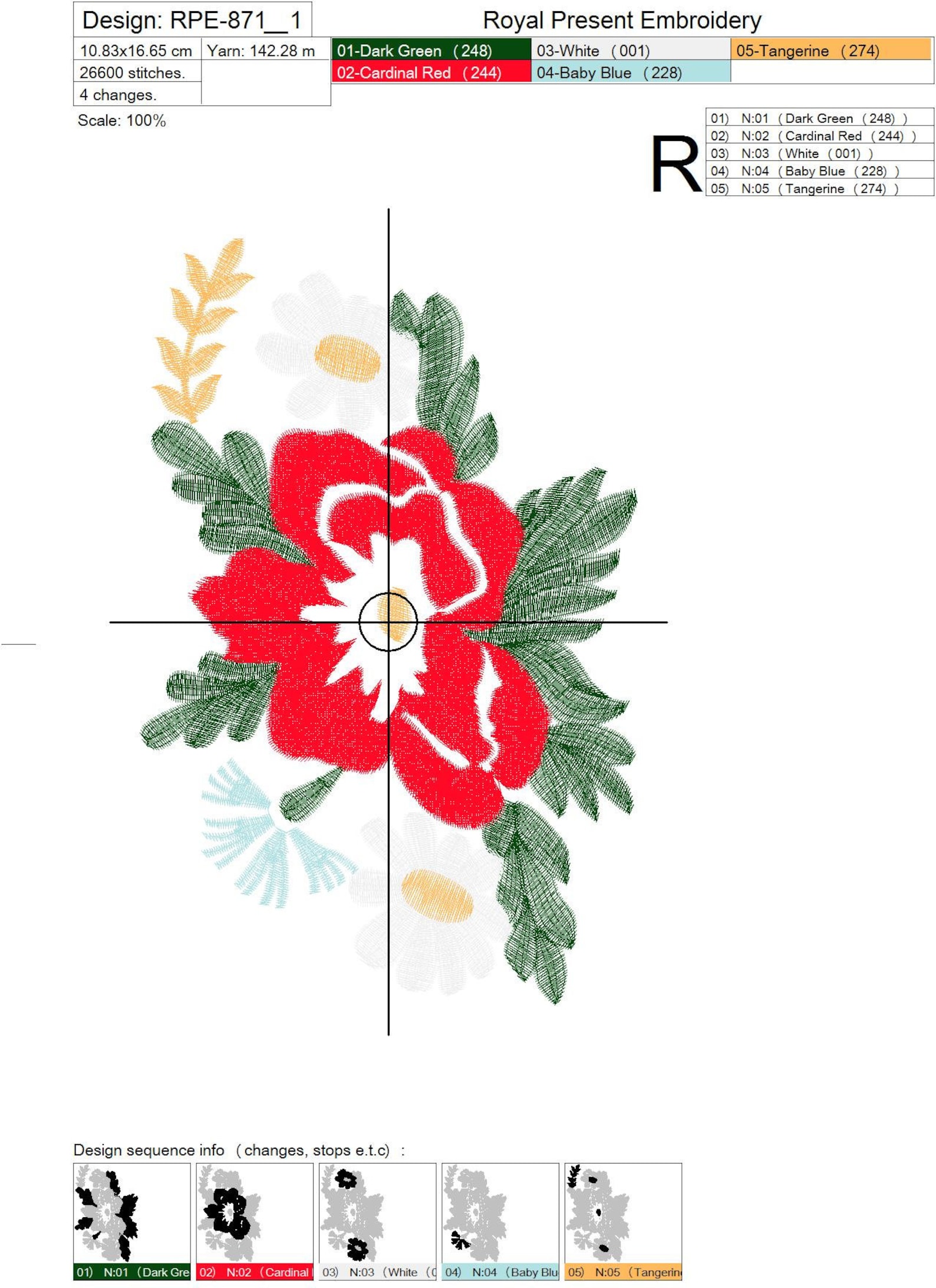 Folk Machine Embroidery Design Poppies and Flowers | Etsy