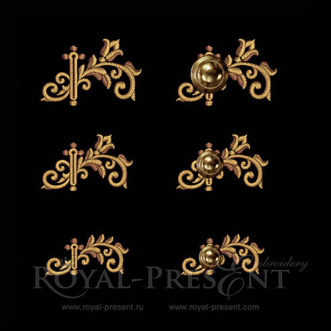 Baroque Buttonholes Embroidery Designs | Etsy