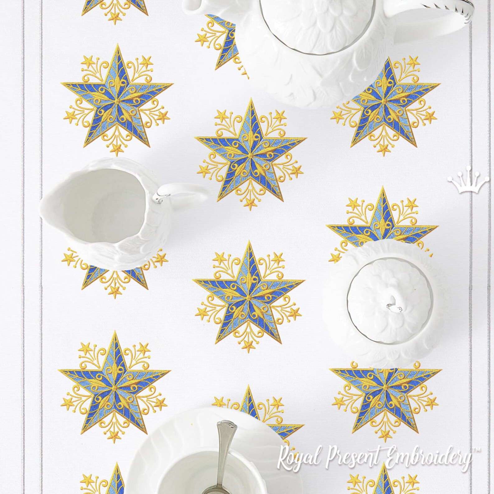 Christmas Star Machine Embroidery Design 3 Sizes | Etsy