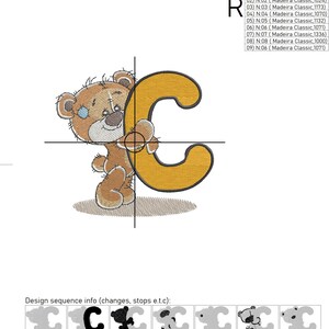 Teddy Bear Letter C Machine Embroidery Design - 4 Sizes - Etsy