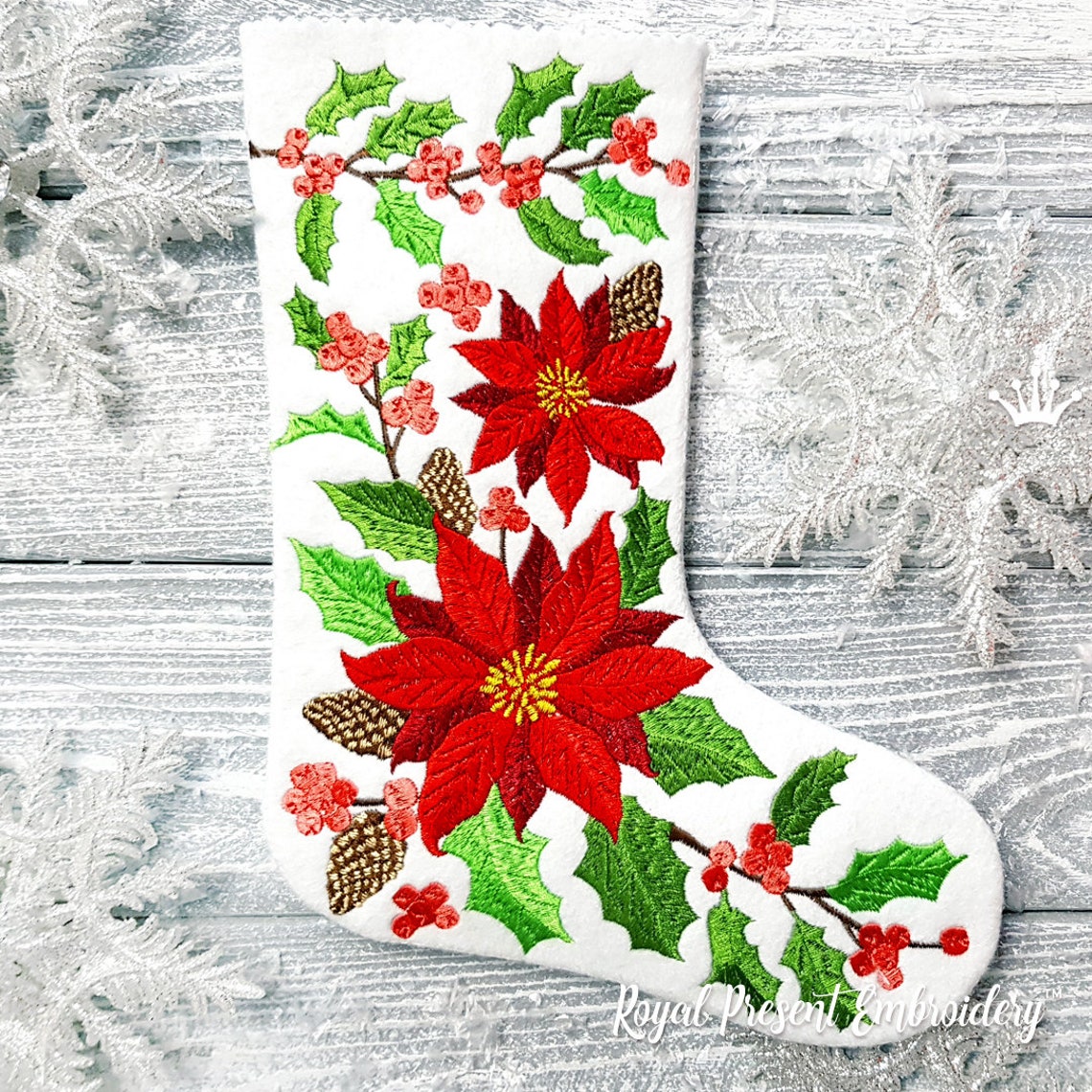 ITH Christmas Stocking Machine Embroidery Design 4 Sizes - Etsy