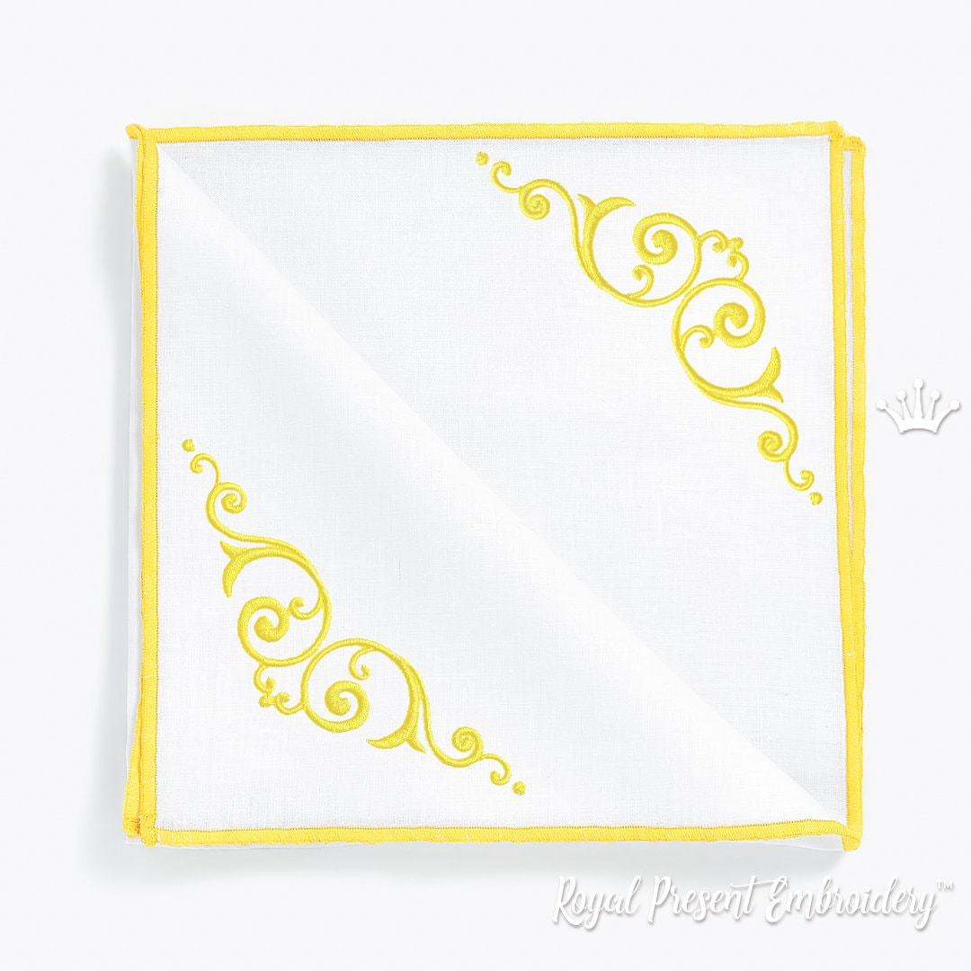 Corner Pattern Machine Embroidery Design - 6 Sizes - Etsy