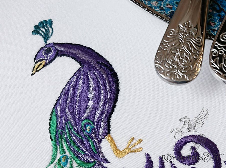 Machine Embroidery Design Beautiful Peacock Corner 3 Sizes | Etsy