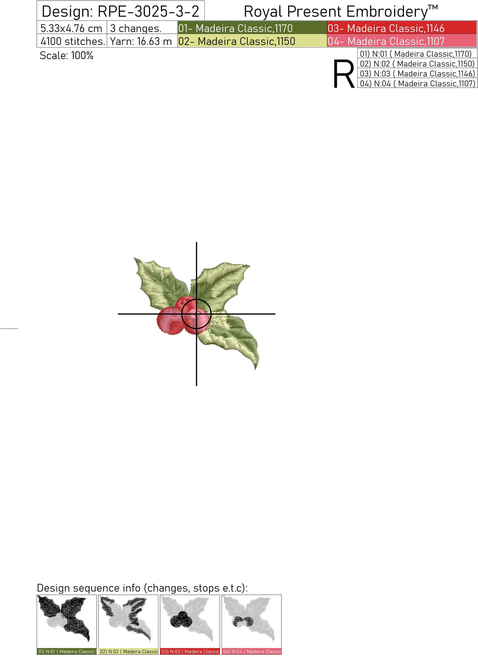 Holly Set of Machine Embroidery Designs 2 Sizes - Etsy