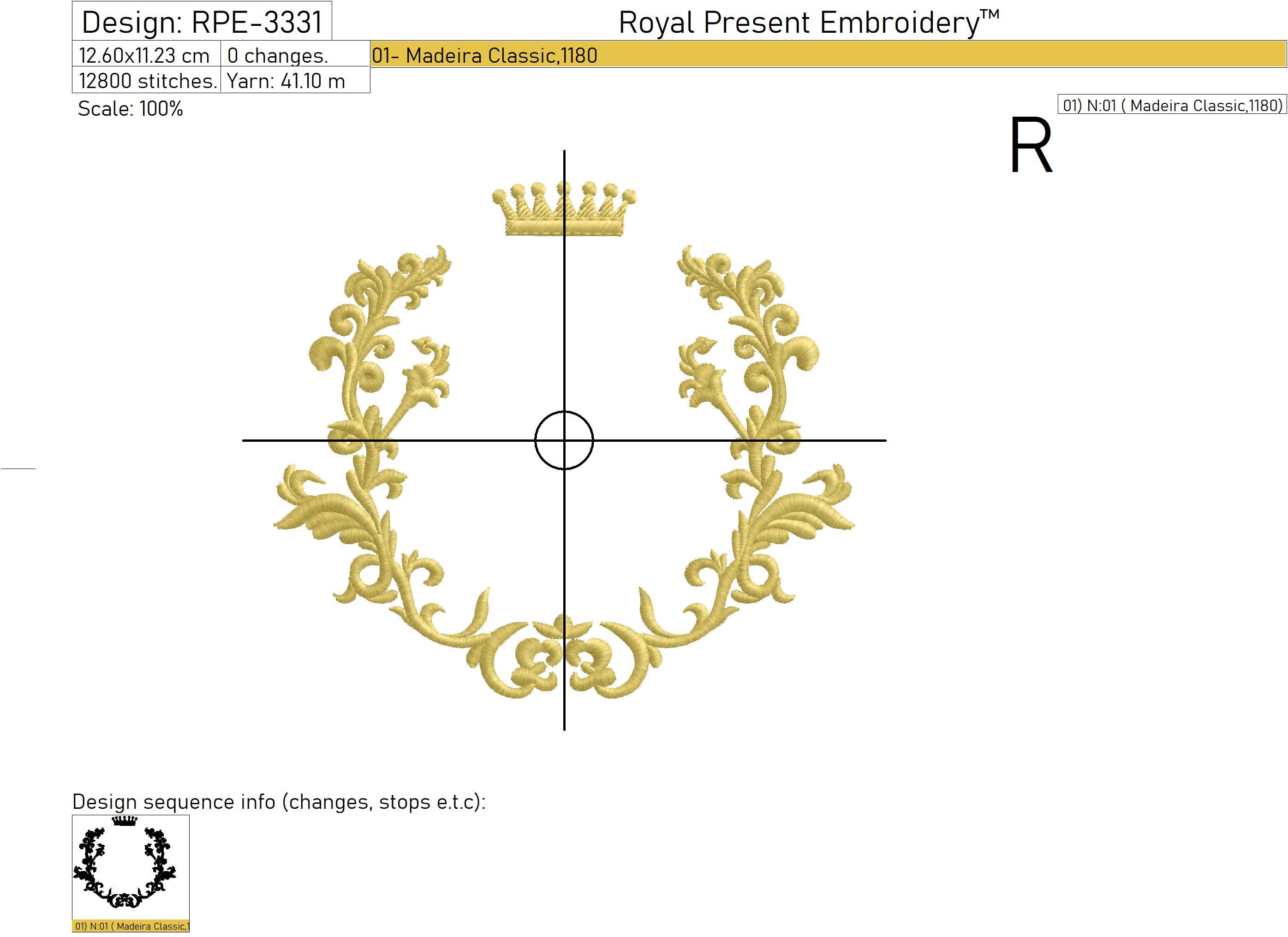 Beautiful Monogram Frame With Crown Machine Embroidery Design - 5 Sizes ...