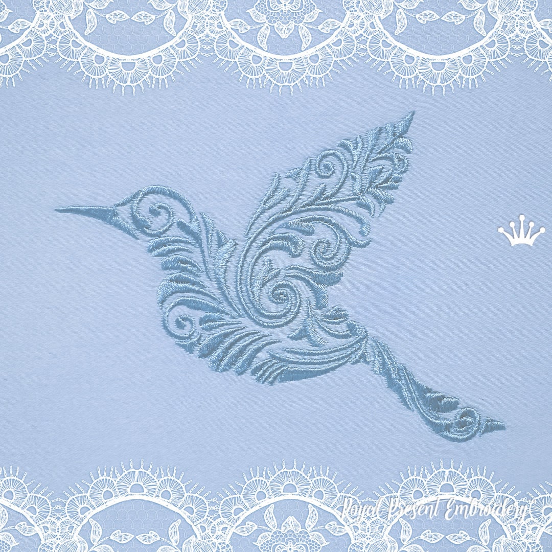 Ornate Flying Bird Machine Embroidery Design - 4 Sizes - Etsy