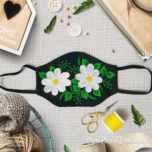 5 SIZES in the Hoop Face Mask Digital Machine Embroidery - Etsy