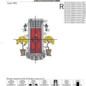 English Door With Trees Machine Embroidery Design - 4 Sizes - Etsy