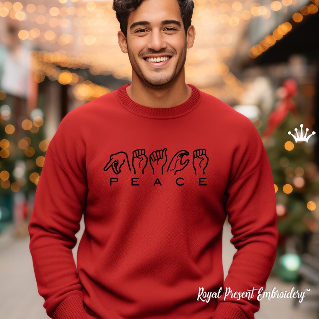 Sign Language PEACE Machine Embroidery Design - 4 Sizes - Etsy