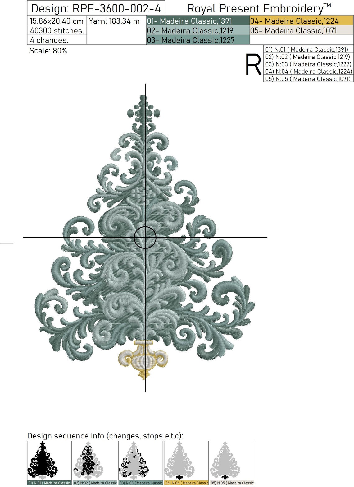 Rococo Christmas Tree Machine Embroidery Design - 4 Sizes - Etsy
