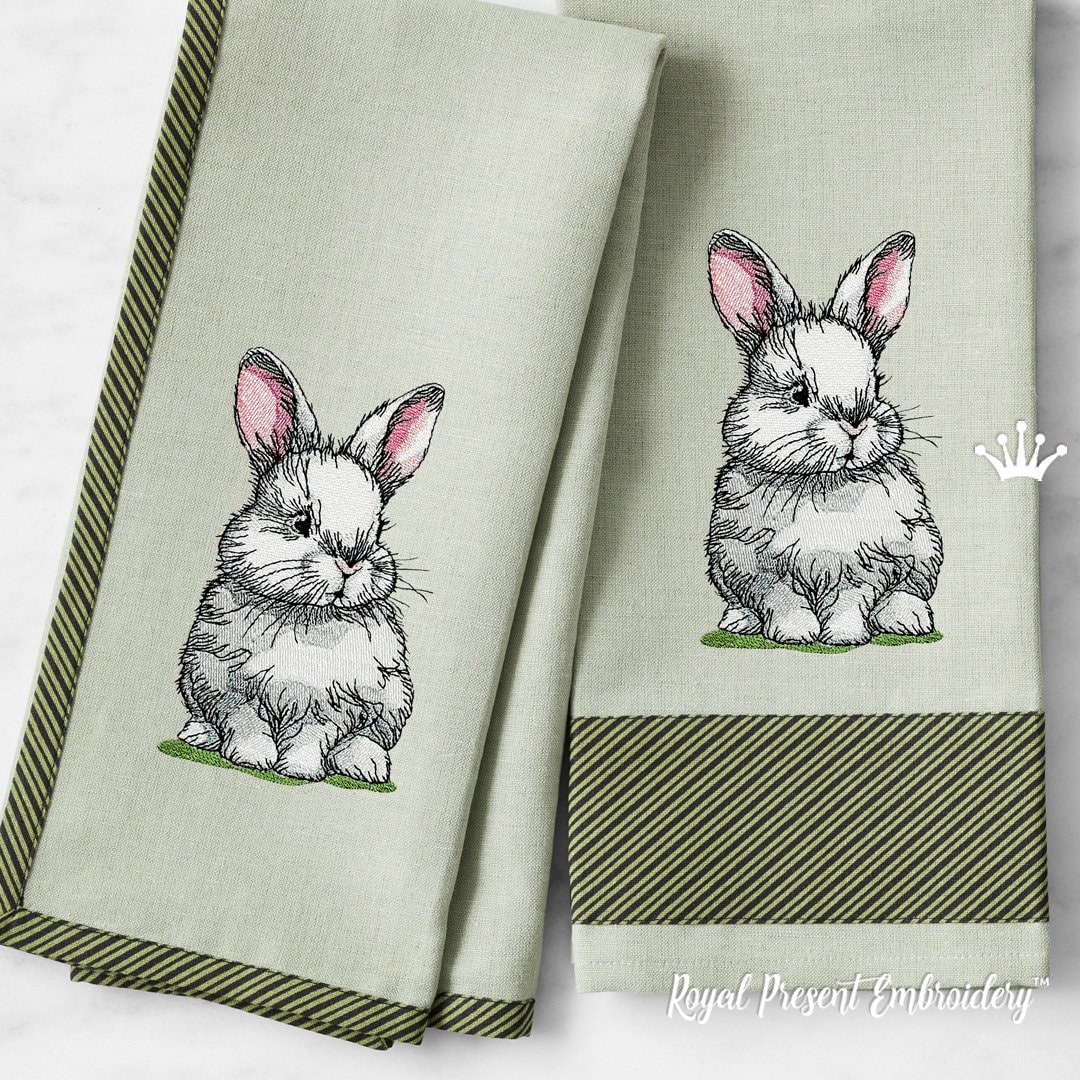 Cute Little Rabbit Machine Embroidery Design - 4 Sizes - Etsy