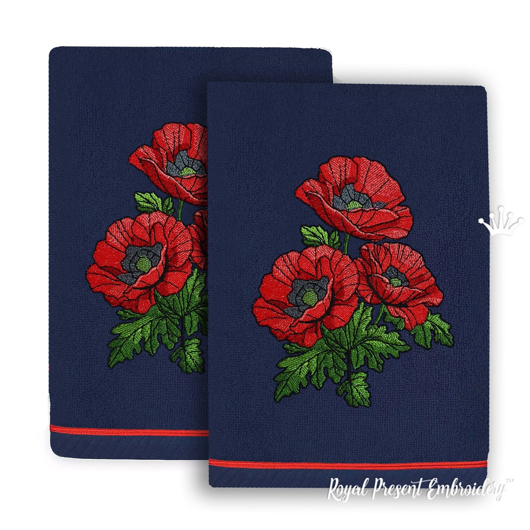 Poppies Bouquet Small Machine Embroidery Design - 4 Sizes - Etsy