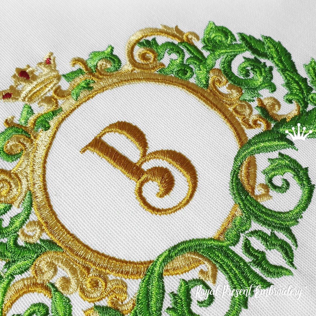 Color Baroque Frame With Crown Machine Embroidery Design 3 - Etsy