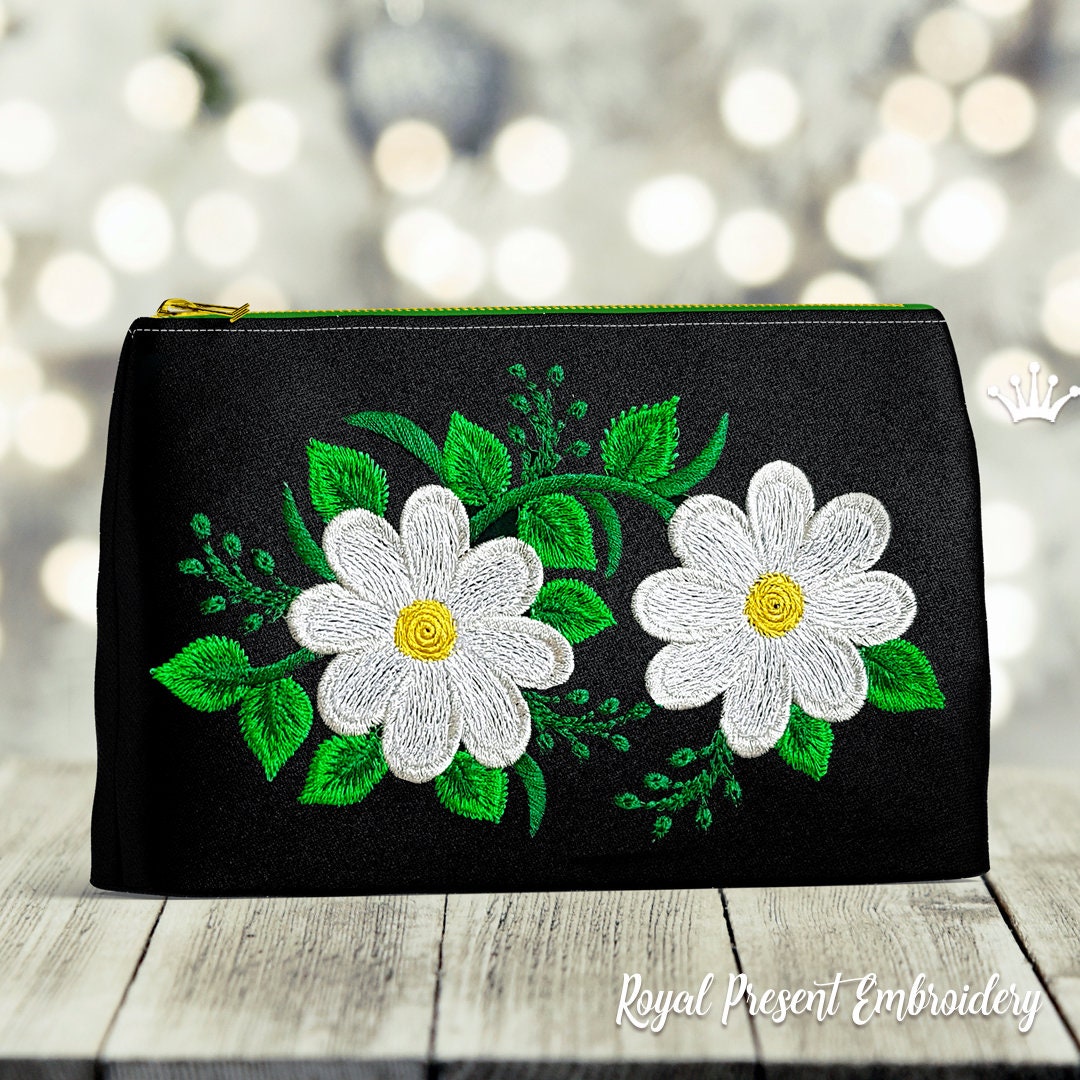 Daisies Digital Machine Embroidery Design - 4 Sizes - Etsy