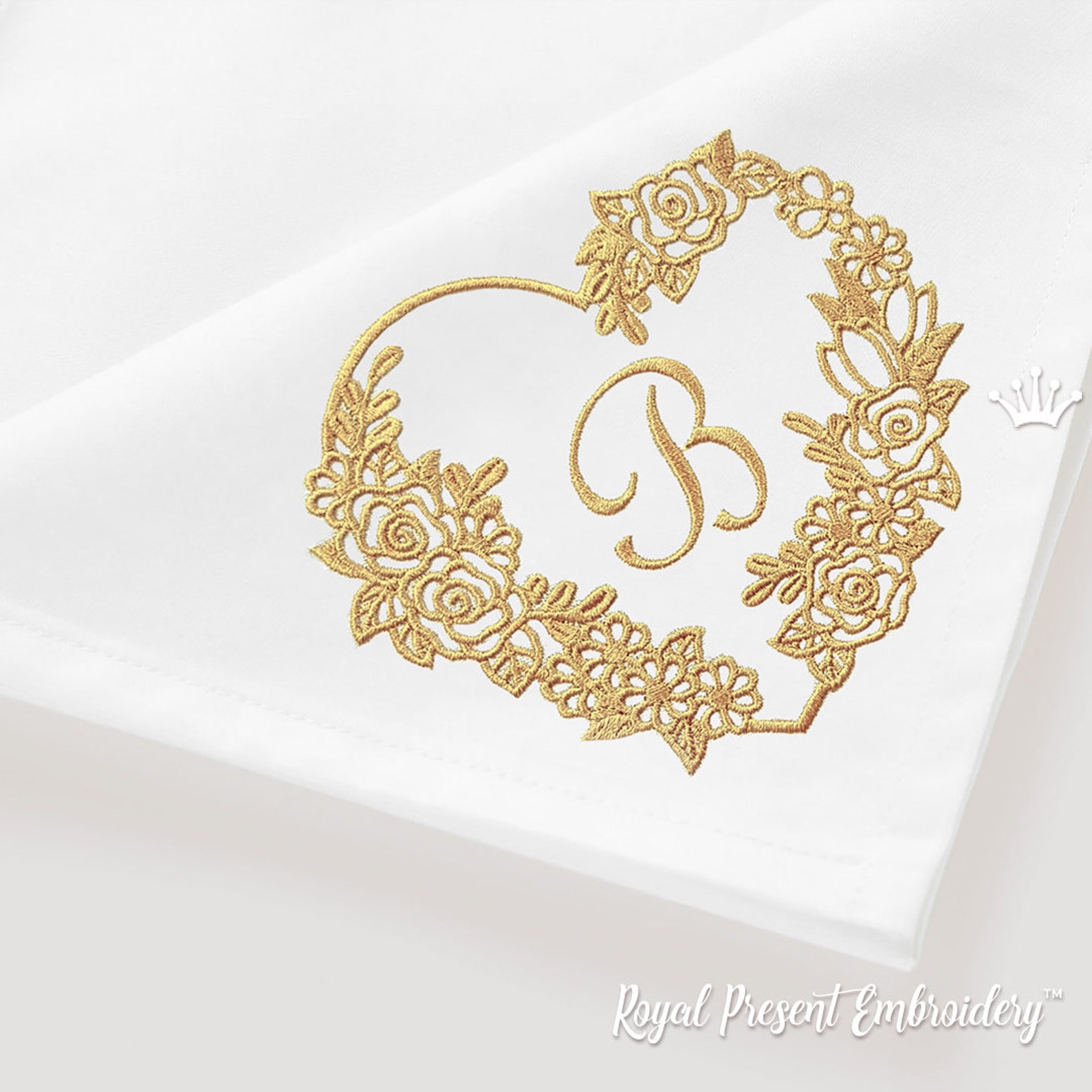 Monogram Heart Machine Embroidery Design 6 Sizes | Etsy