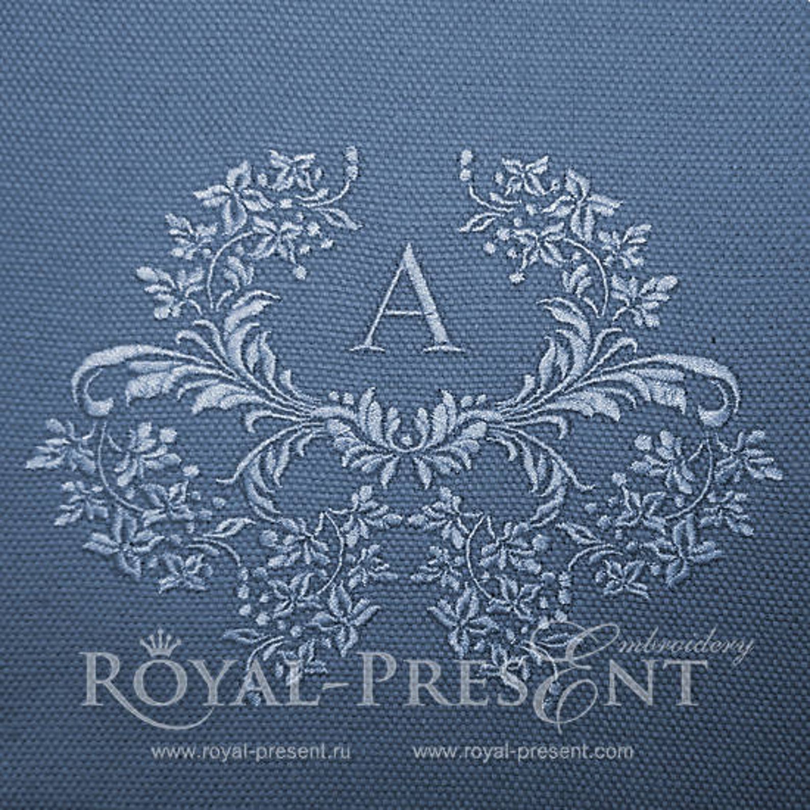 Machine Embroidery Design Floral Monogram Frame 4 Sizes - Etsy