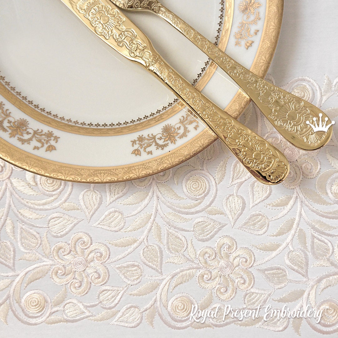 Floral Infinity Border Machine Embroidery Design - Etsy