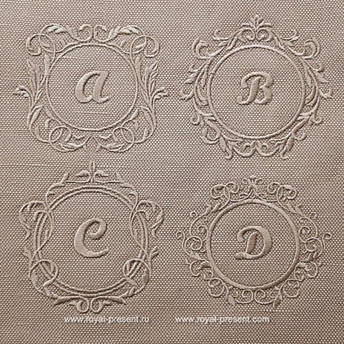 Dotted Monogram Design Frames Set for Machine Embroidery Use - Etsy