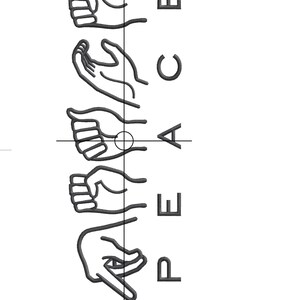 Sign Language PEACE Machine Embroidery Design - 4 Sizes - Etsy