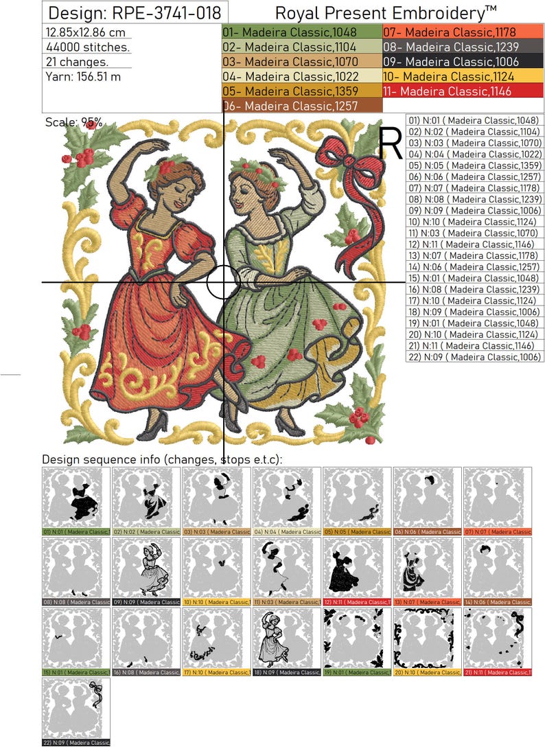 Festive Dancing Women Machine Embroidery Design - 4 Sizes - Etsy