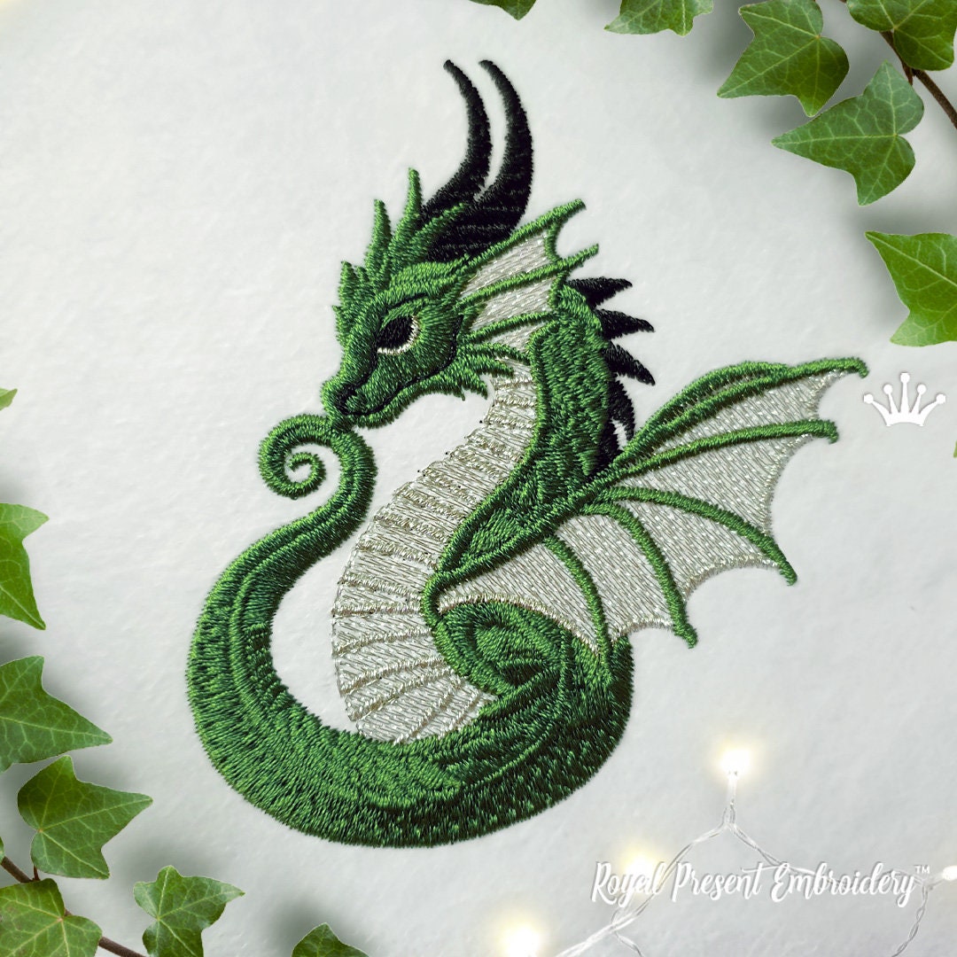 Horned Dragon Machine Embroidery Design - 3 Sizes - Etsy