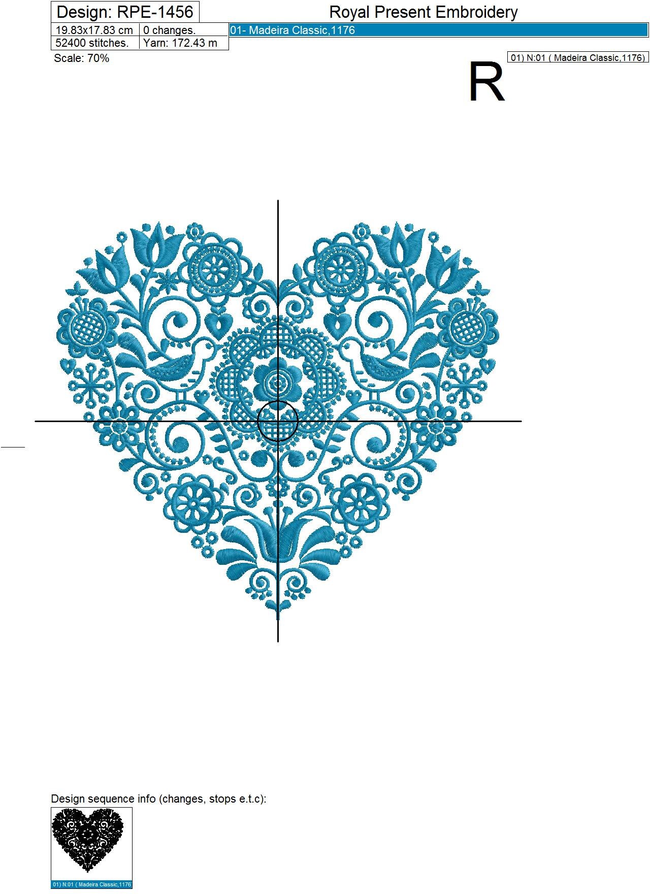 Scandinavian Heart Machine Embroidery Design - 2 Sizes - Etsy