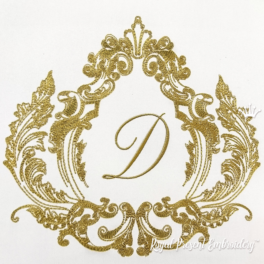 Baroque Monogram Blank Machine Embroidery Design | Etsy