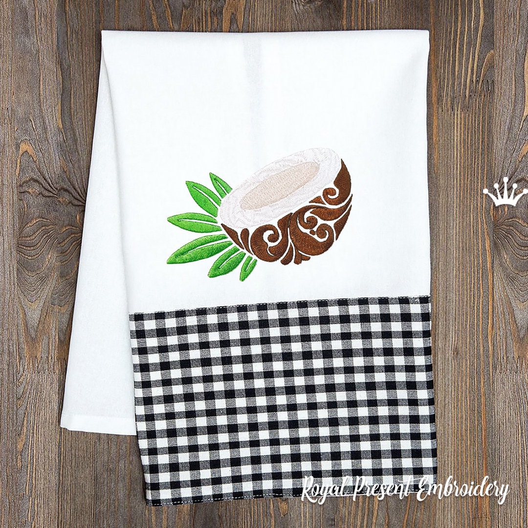 Ornate Coconut Machine Embroidery Design - 3 Sizes - Etsy