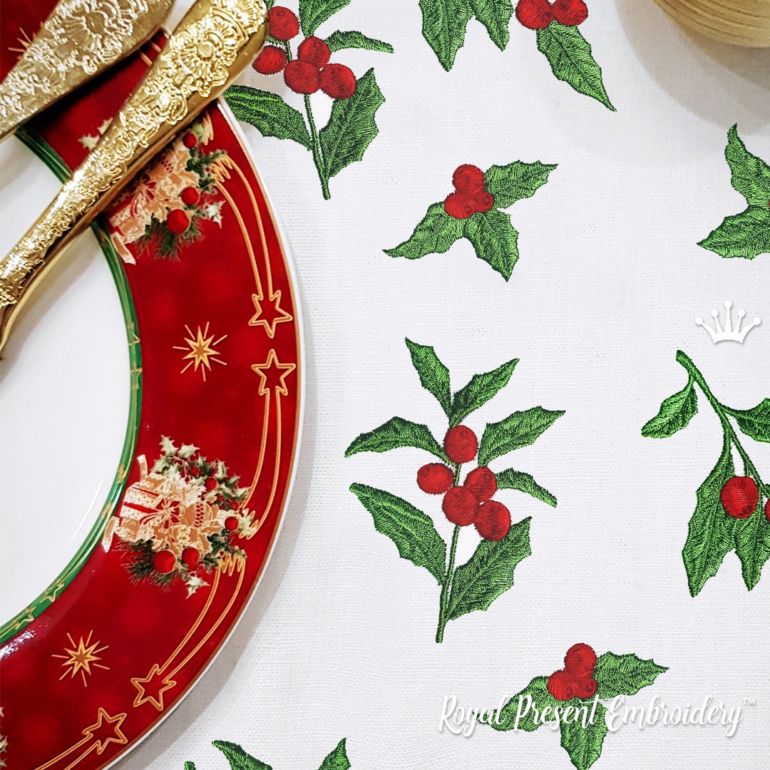 Holly Set of Machine Embroidery Designs - 2 Sizes - Etsy