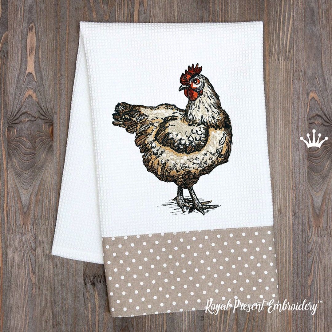 Rustic Hen Machine Embroidery Design - 4 Sizes - Etsy