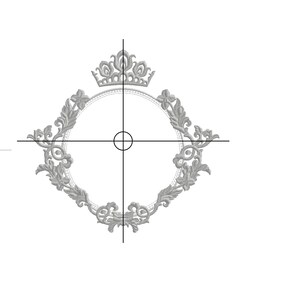 Round Vintage Frame With Crown Machine Embroidery Design - 3 Sizes - Etsy