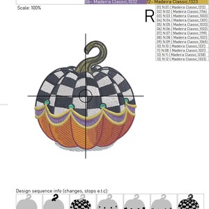 Checkered Pumpkin Machine Embroidery Design - 4 Sizes - Etsy