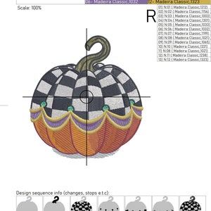 Checkered Pumpkin Machine Embroidery Design - 4 Sizes - Etsy