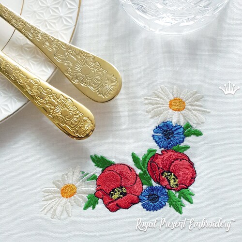 Cornflower Machine Embroidery Design Cornflowers Flowers - Etsy