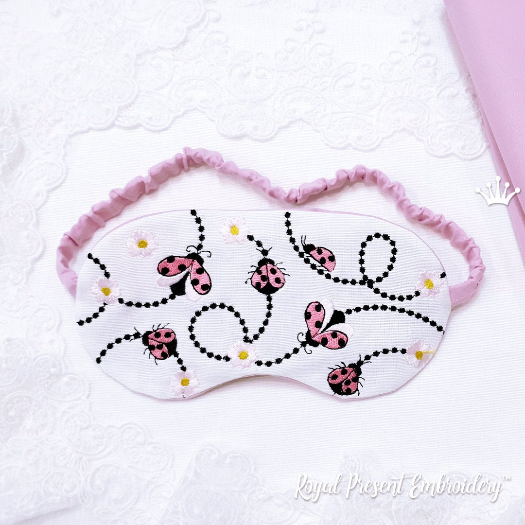 ITH Pink Ladybugs Sleep Mask Machine Embroidery Design - 3 Sizes - Etsy