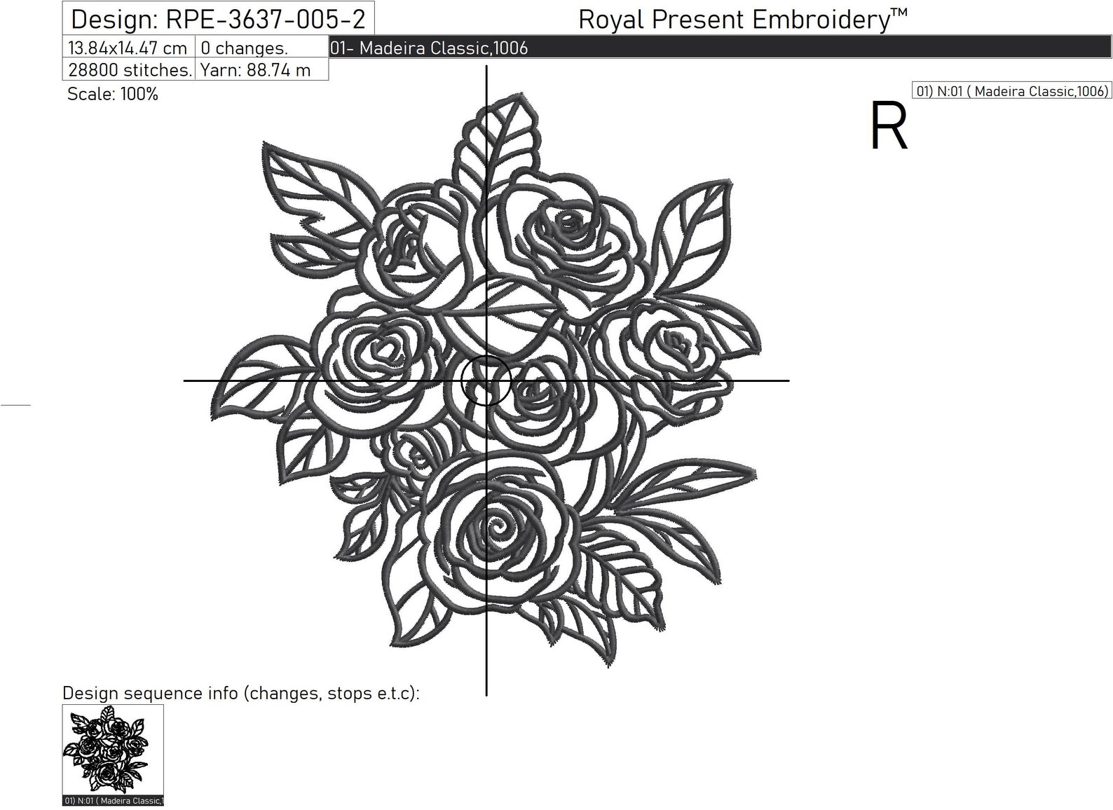 Contour Blooming Roses Bouquet Machine Embroidery Design - 4 Sizes - Etsy