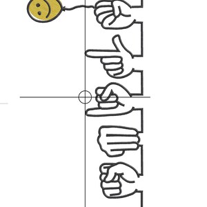 Sign Language Smile Lettering Machine Embroidery Design - 9 Sizes - Etsy