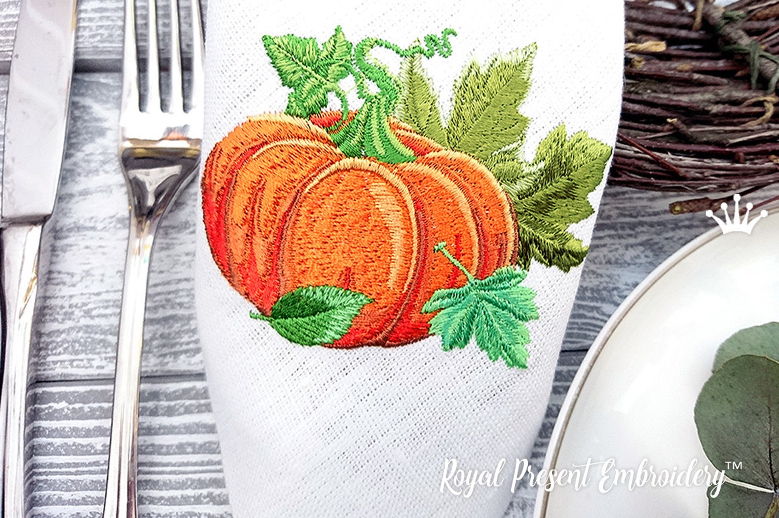 Machine Embroidery Design Fall PUMPKIN - Etsy