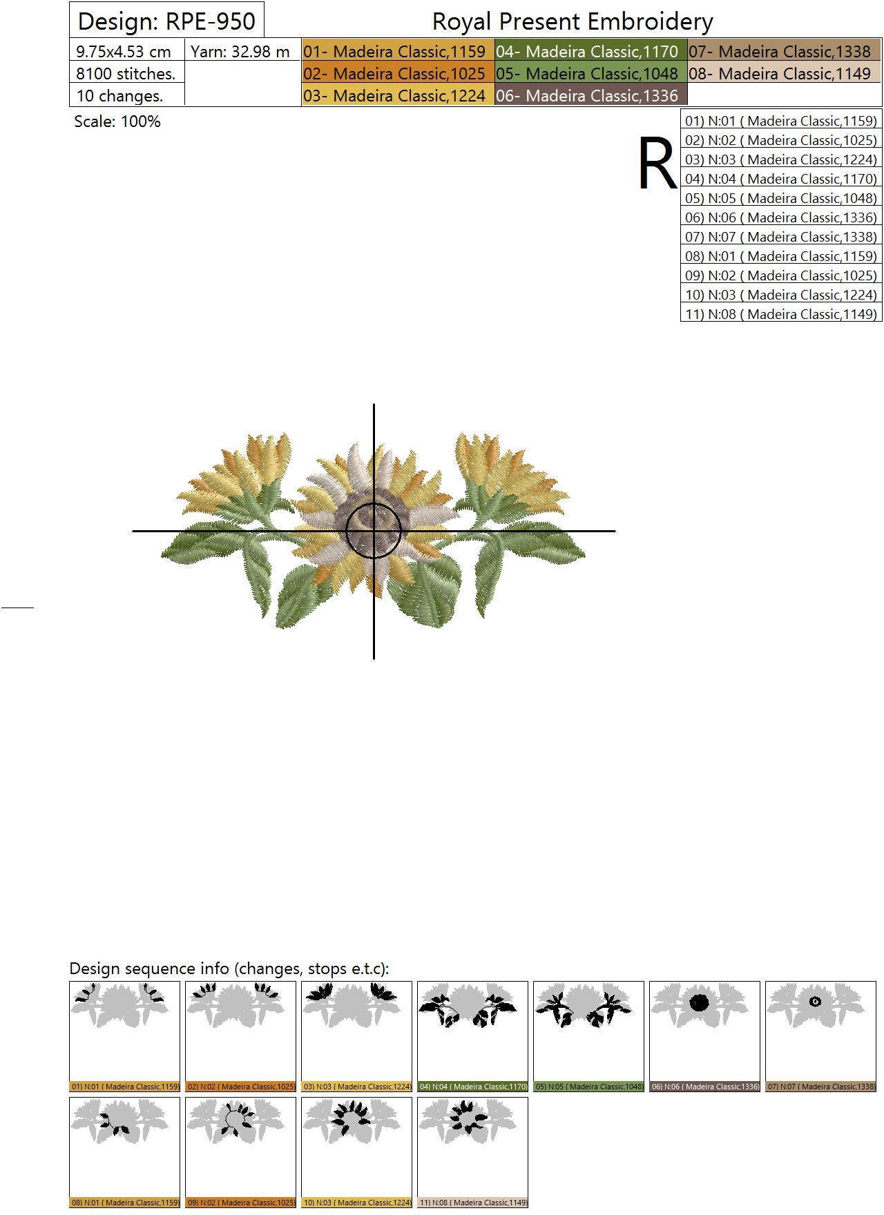 Machine Embroidery Design Three Sunflowers 5 Sizes - Etsy
